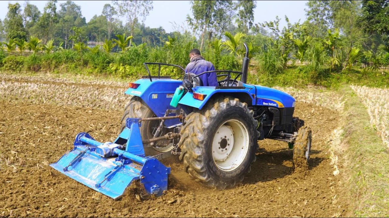 Amazing strong Tractor Paddy field Plowing system | Paddy field Plowing ...