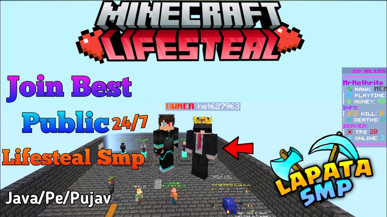 🌅Join Best public lifesteal🎐 smp | java/Pe/pujav 24/7 online 🌃 - YouTube