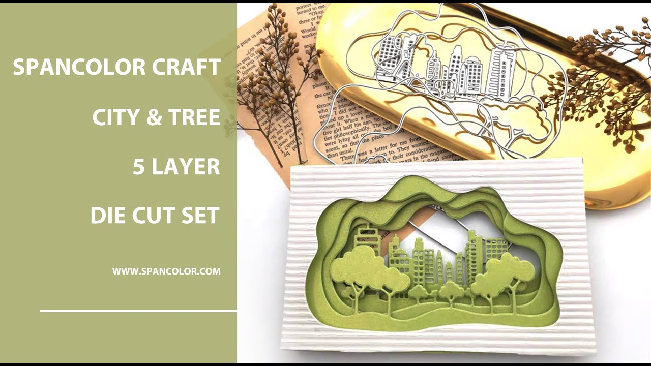 Spancolor die cuts for card making 5 layer cutting die - YouTube