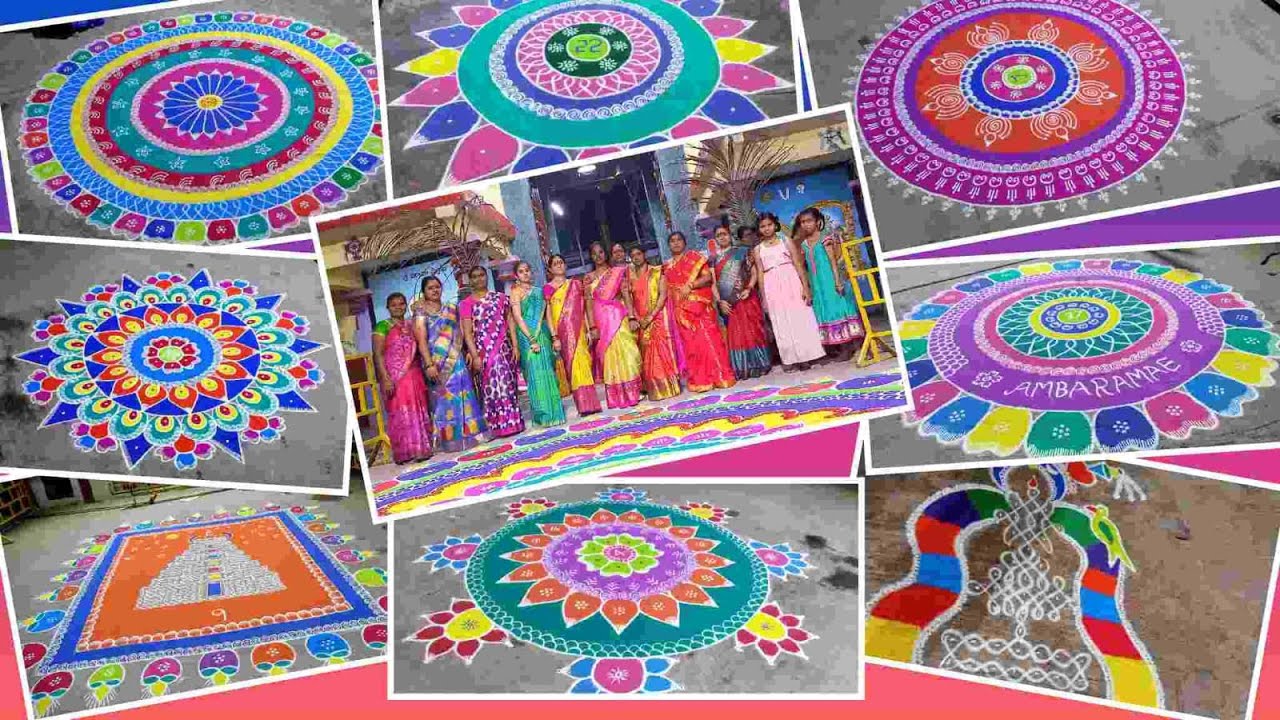 Dhanurmasa Rangoli Seva - Sri Venkateshwara Perumal Devasthanam - YouTube