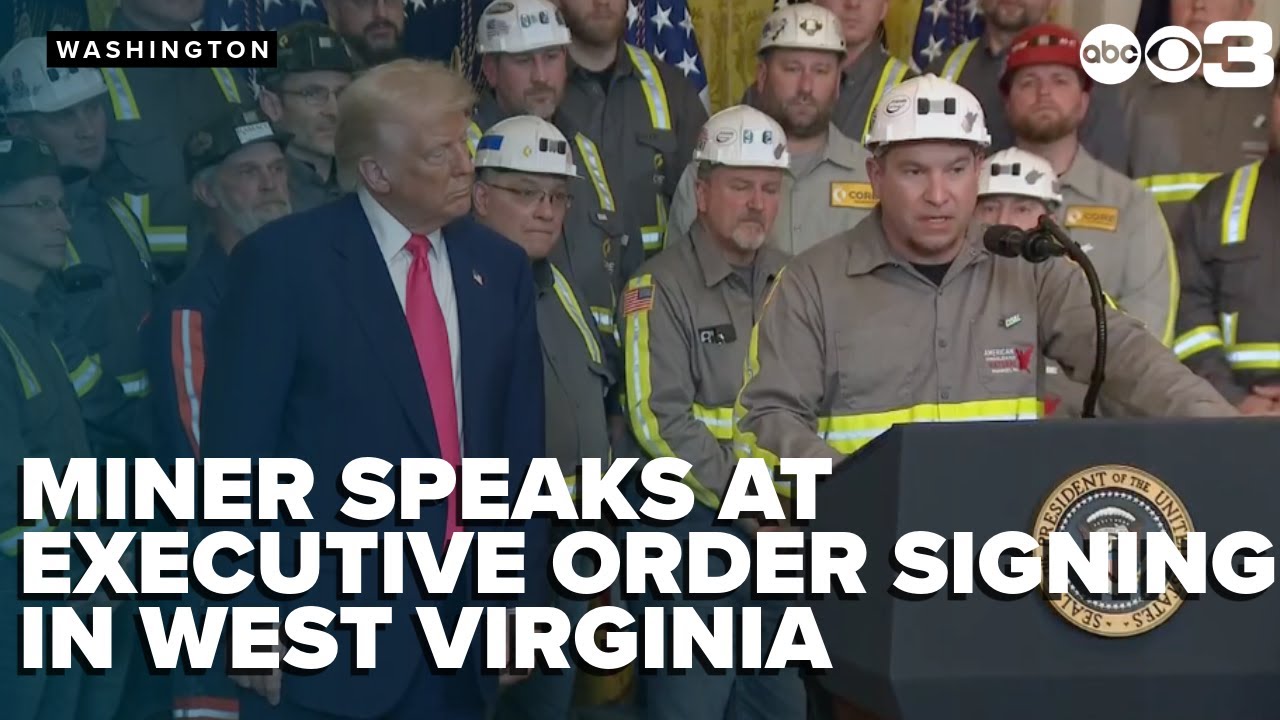 Miner speaks at Executive Order signing in West Virginia - YouTube