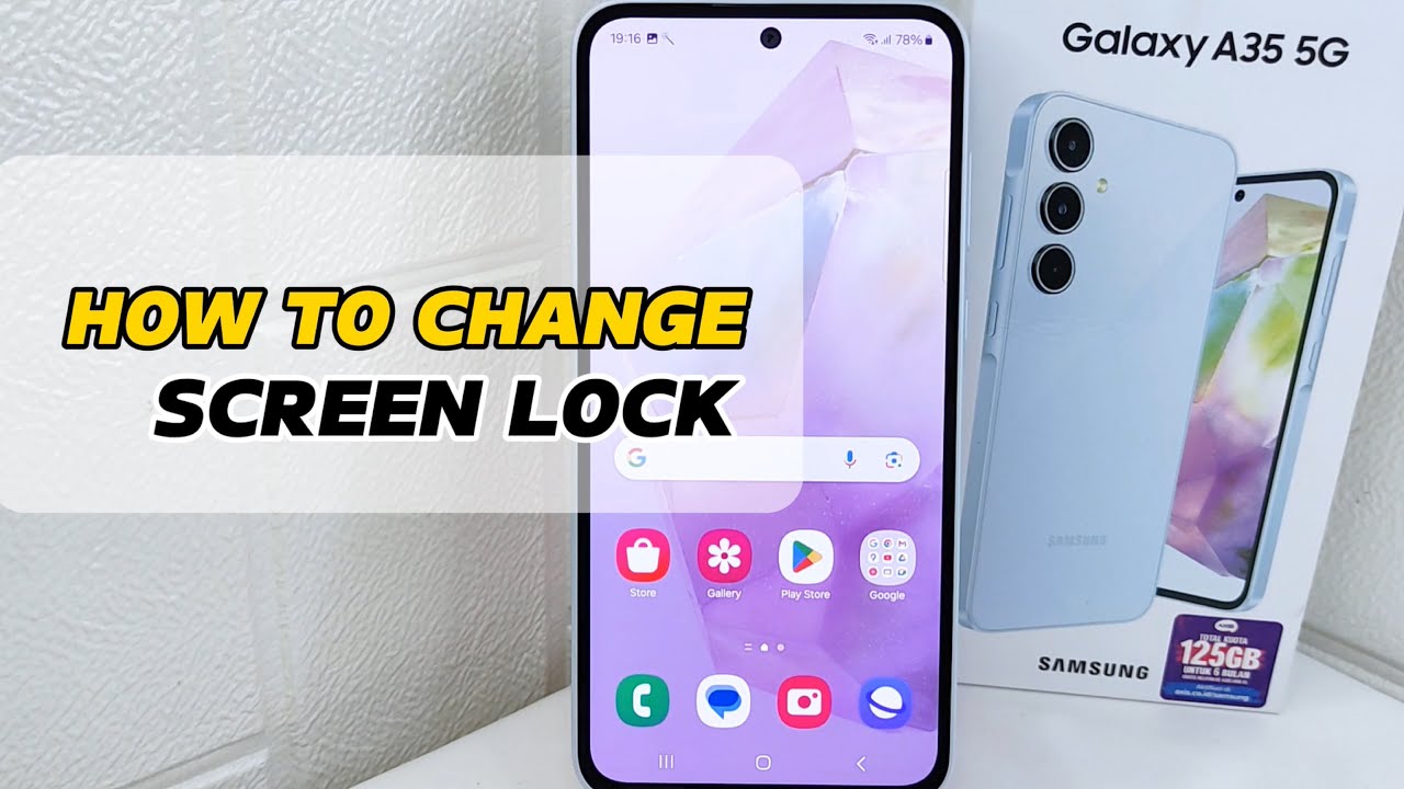 Samsung A35 5G | How To Change Screen Lock - YouTube