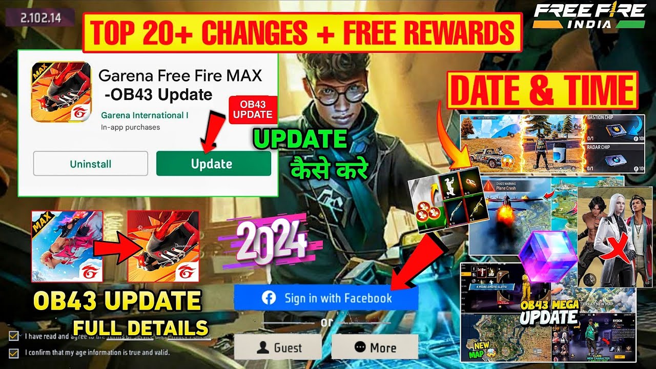 Ob43 New Update 🔥 Free Fire India Date & Time | FF Max New Ob43 Update ...