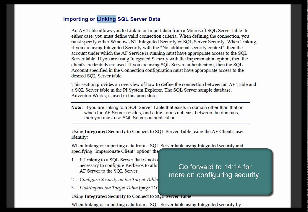 OSIsoft: Overview & Import from External Table. PI AF v2010 - YouTube