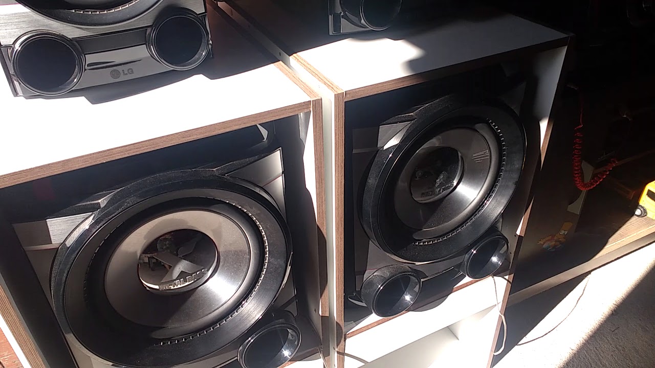 LG CM8520 excusionando subwoofer - YouTube