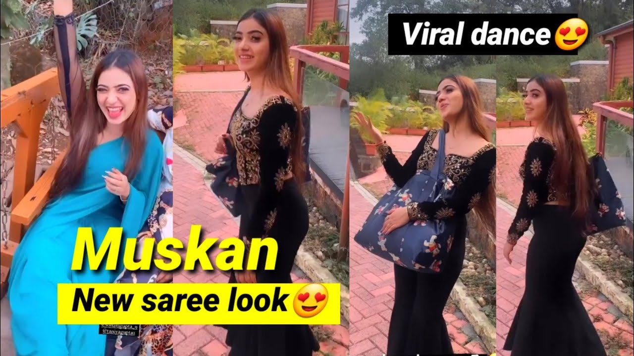 Muskan sharma new saree look | Muskan viral dance with friends - YouTube