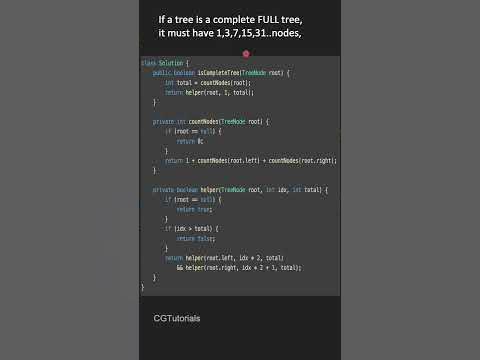 #LeetCode #958. #Check #Completeness of a #Binary Tree. DFS - YouTube