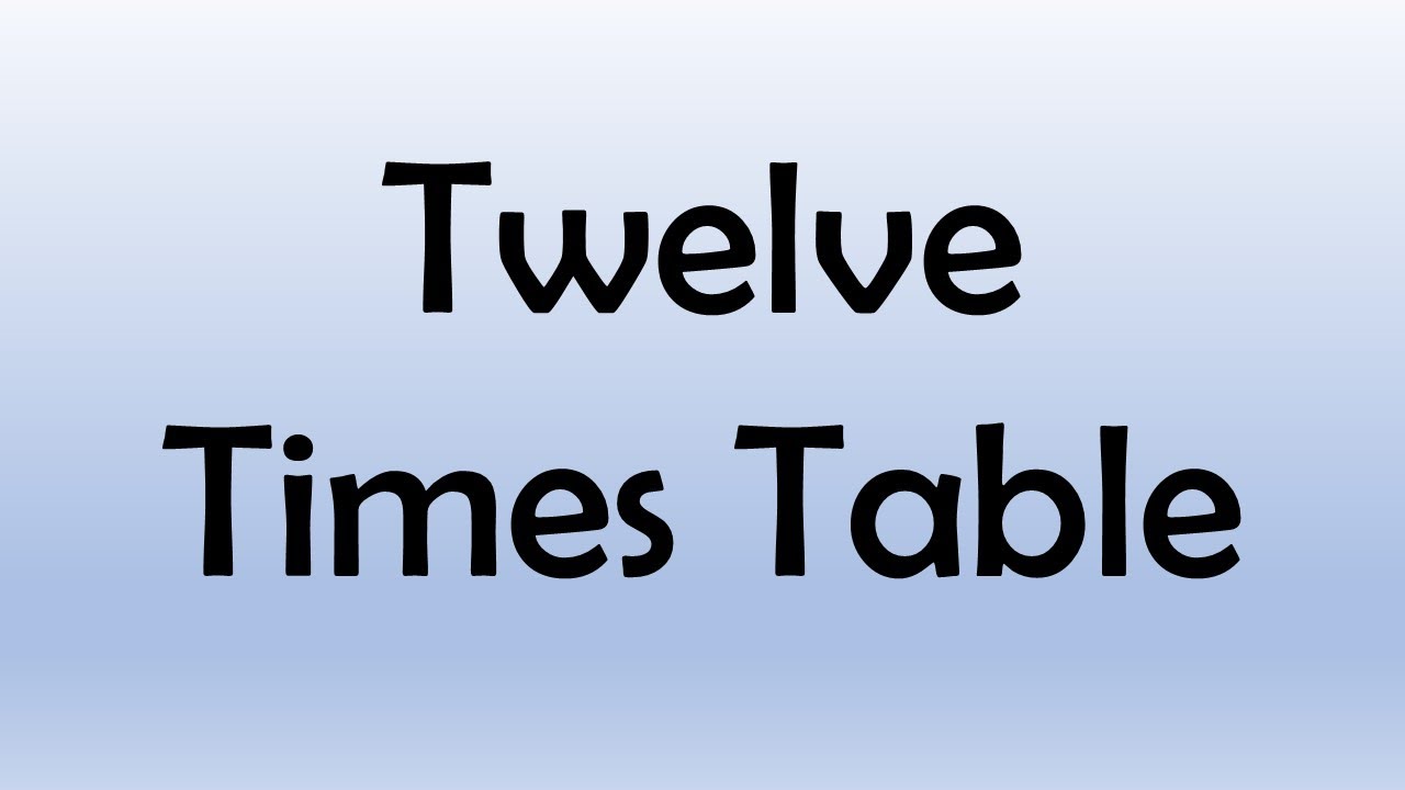 12 Times Table - YouTube