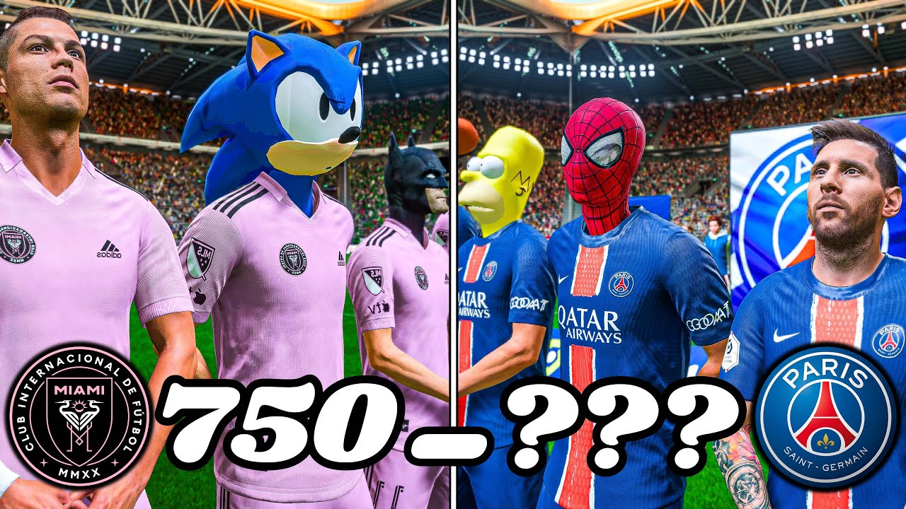 FIFA 23 | RONALDO & SONIC vs SPIDERMAN & MESSI | INTER MIAMI 750 ...