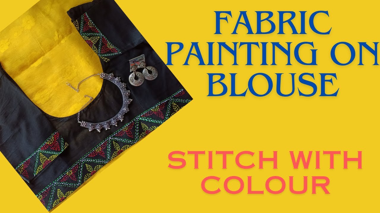 Blouse painting design/Fabric painting on blouse/Designer blouse/hand ...