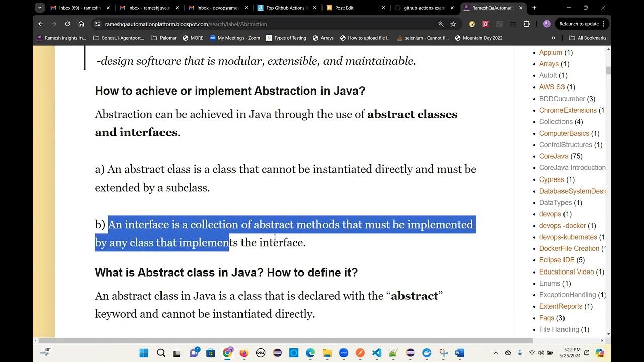 CoreJava Abstraction AbstractClass Part1 May 25 2024 - YouTube