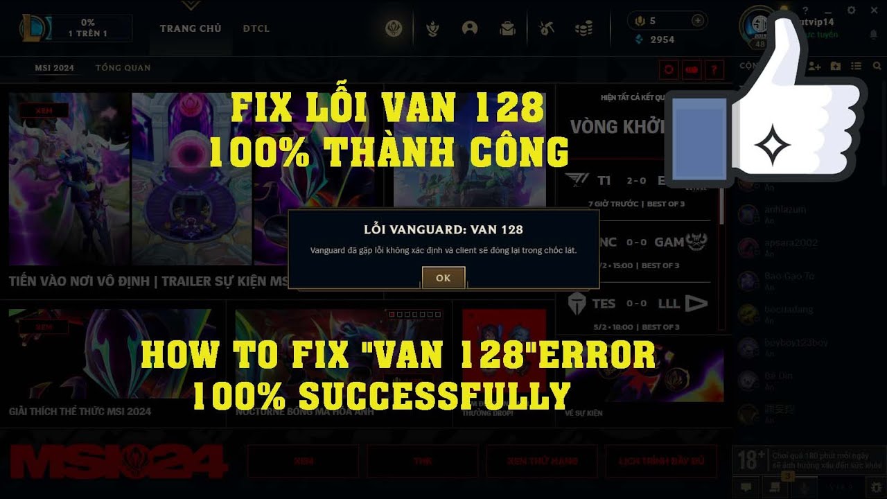 ⭕CÁCH FIX LỖI VAN 128 MỚI NHẤT| 100% THÀNH CÔNG ️ ️ ️|HOW TO FIX "VAN ...