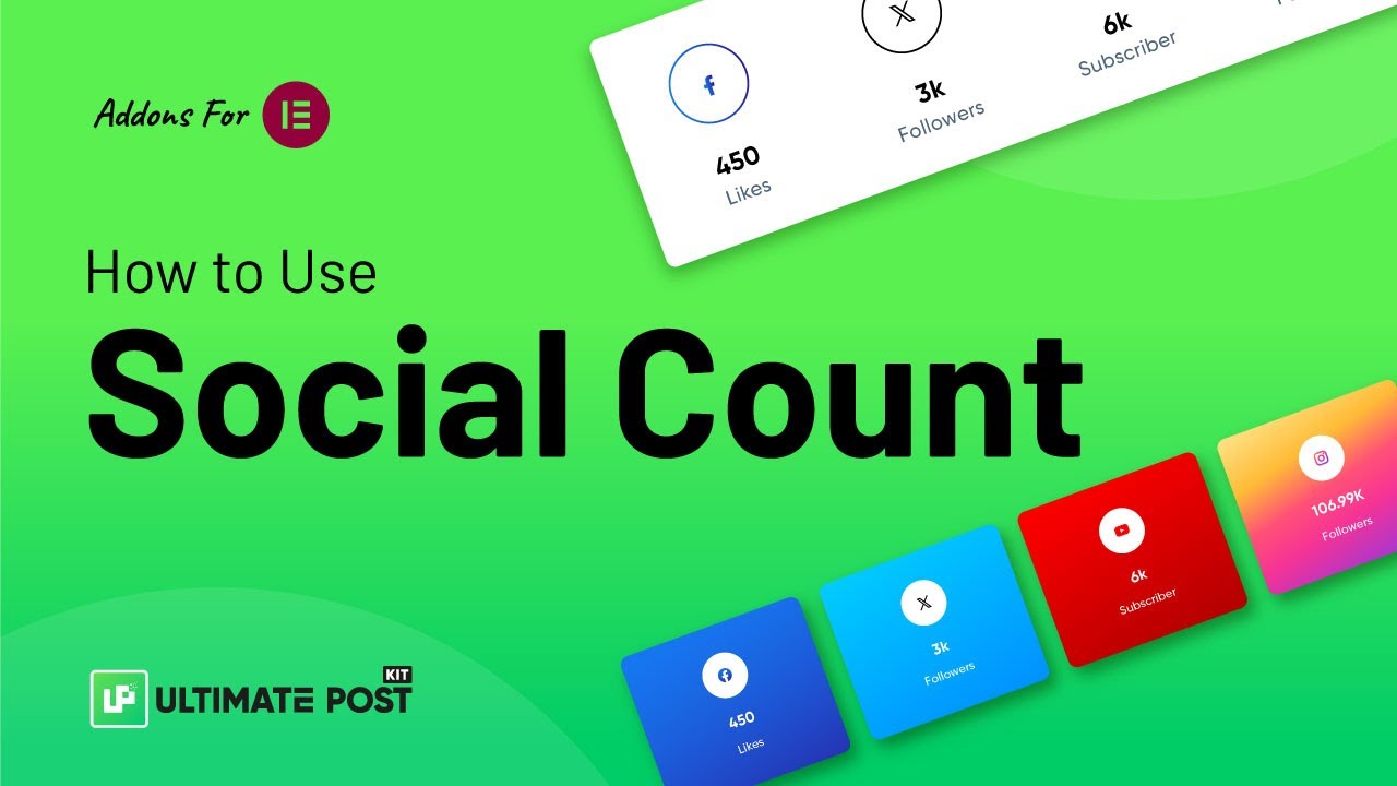 How to Use Social Count Widget by Ultimate Post Kit in Elementor | Best ...