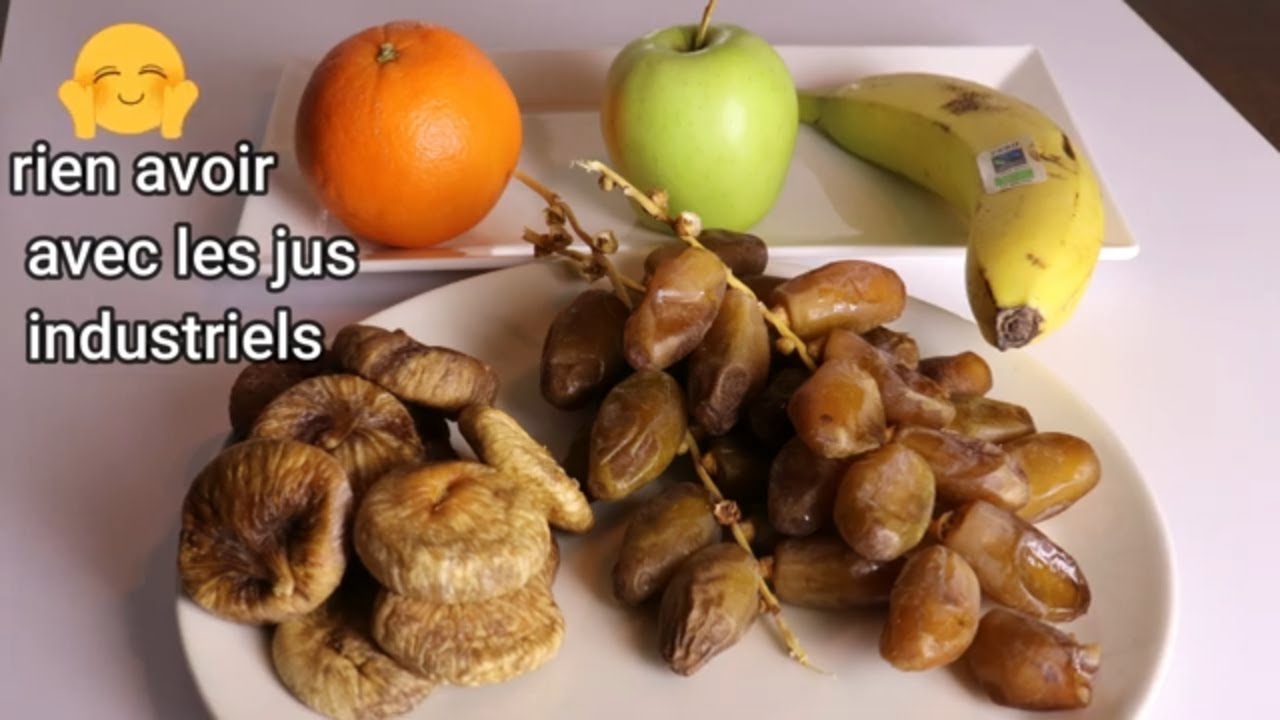jus avec datte 🌴figue 🍑 banane 🍌pomme 🍏orange🍊 - YouTube