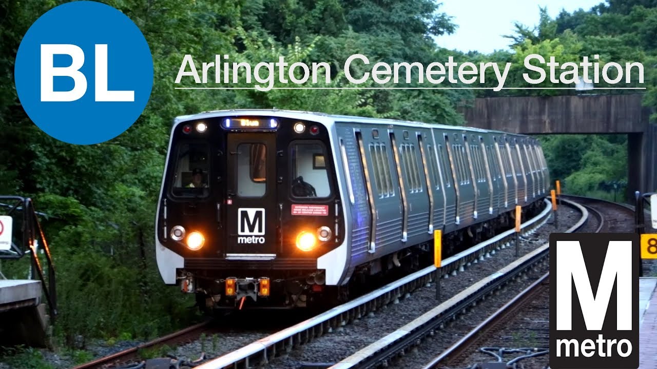 WMATA Metrorail : Arlington Cemetery Station [ Blue Line ] - YouTube