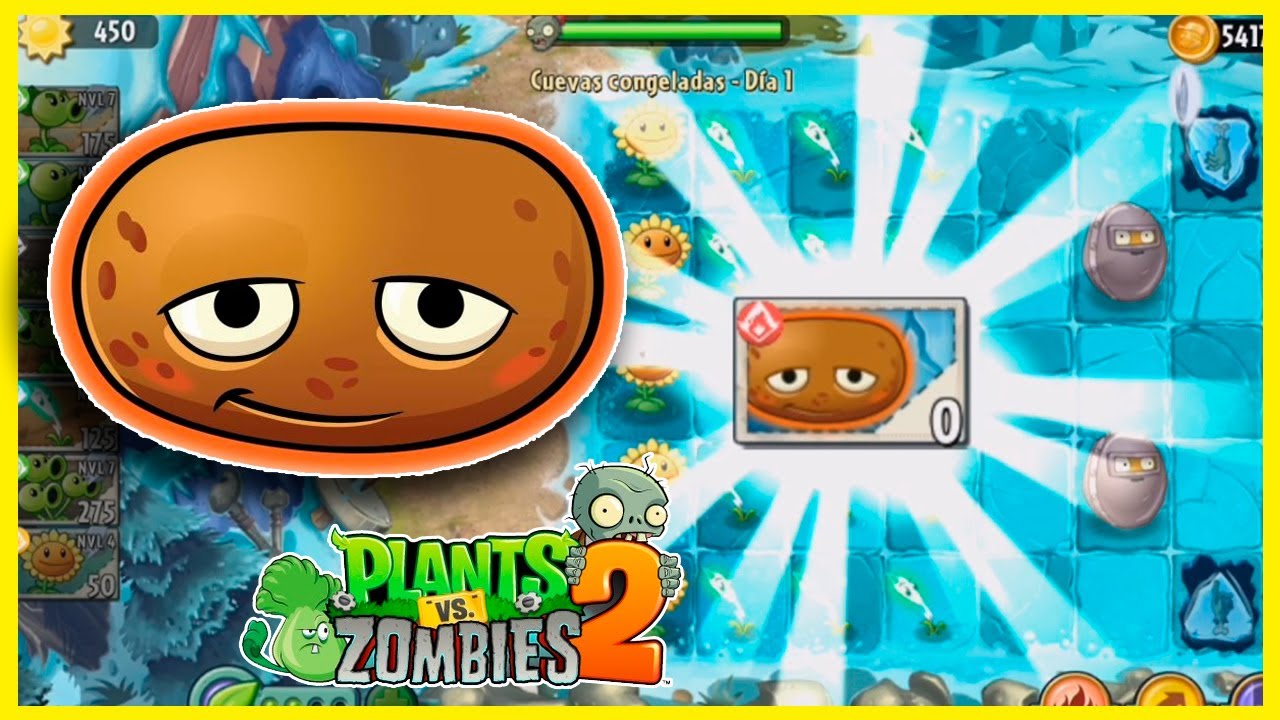LA PAPA CALIENTE - PLANTAS VS ZOMBIES 2 - MUNDO CUEVAS CONGELADAS DIA 1 ...