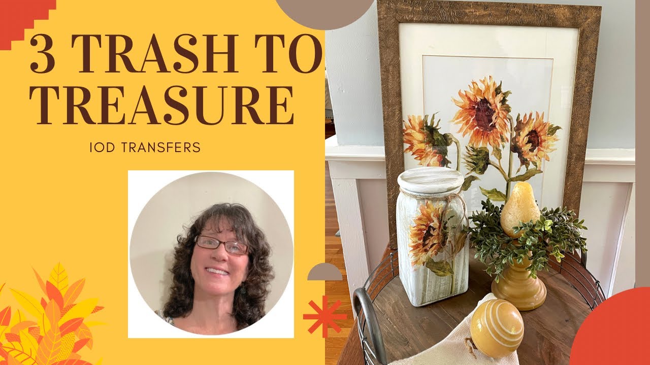 3 Trash to Treasure Frames with Summery IOD Transfers - YouTube
