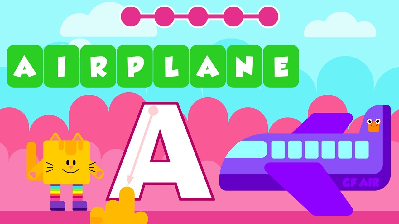ABC Jump - Learn the Letter A and spell the Words: APPLE, AIRPLANE, ALLIGATOR | Cubic Frog Games ...