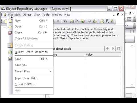 Object Repository Manager in QTP - YouTube
