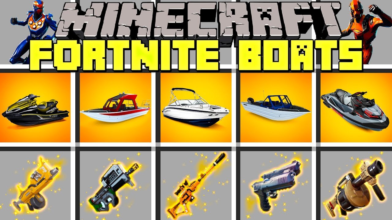 Minecraft FORTNITE BOATS MOD / DRIVE SPEED BOATS, JET SKIS, YACHTS ...
