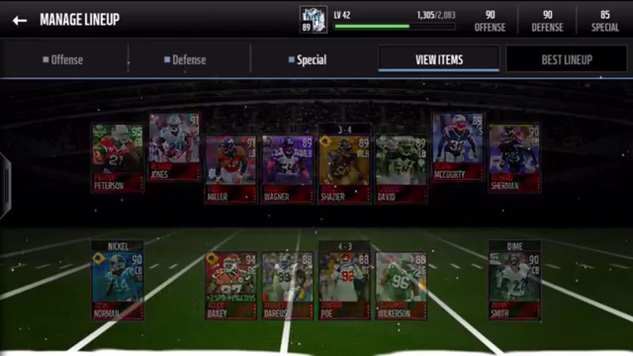MADDEN MOBILE || TEAM LINEUP - YouTube