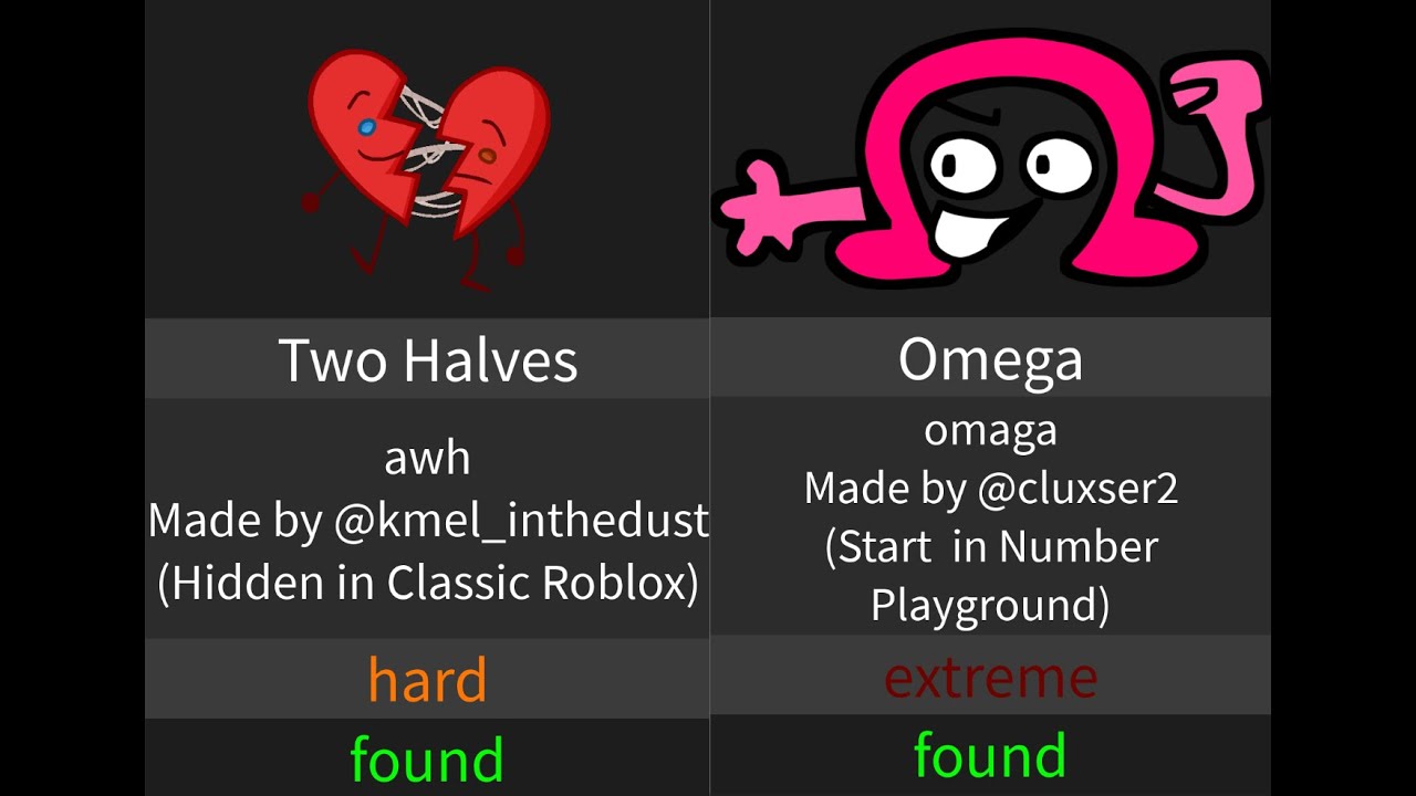 How to get Two halves and Omega in Find the bfb Characters (?) - YouTube