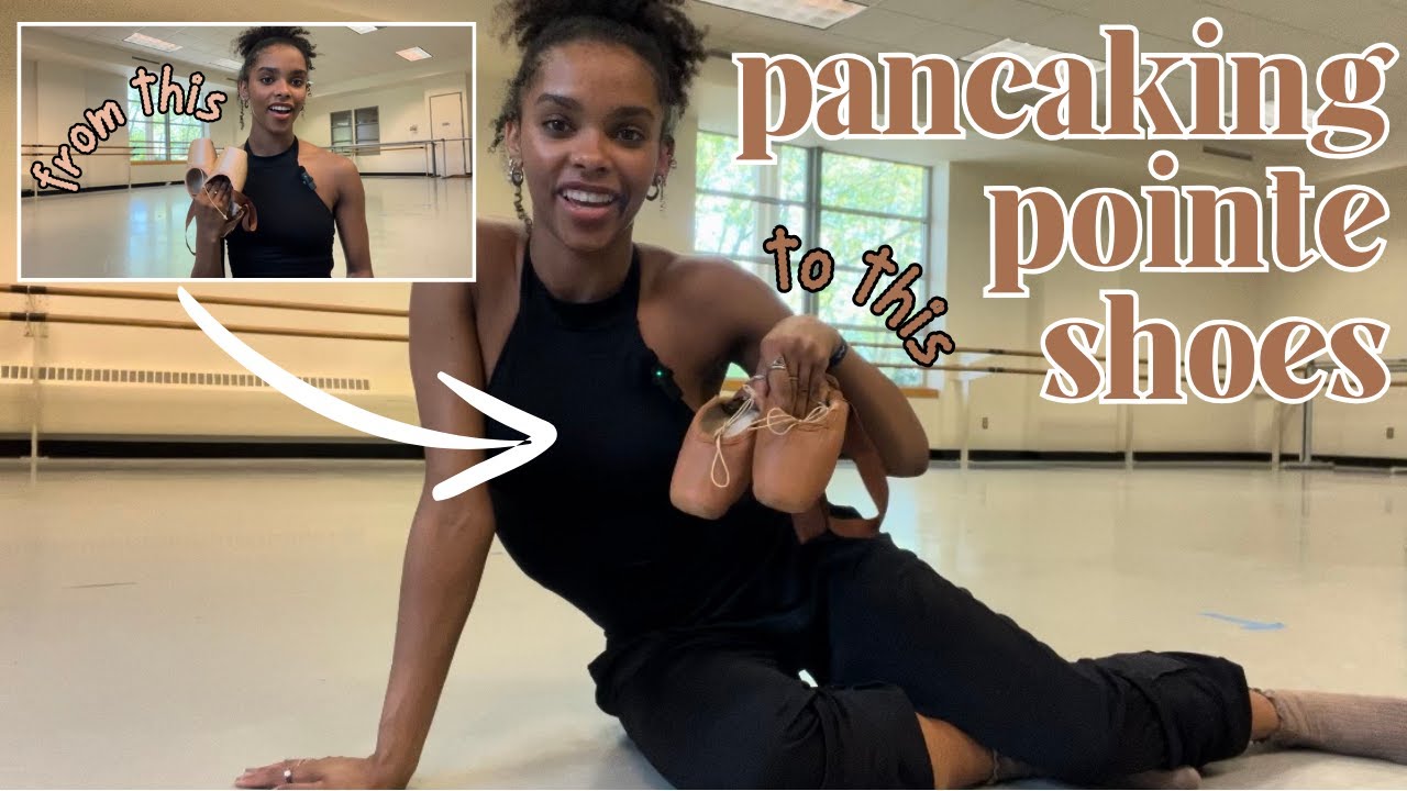 HOW TO PANCAKE POINTE SHOES | step by step - YouTube