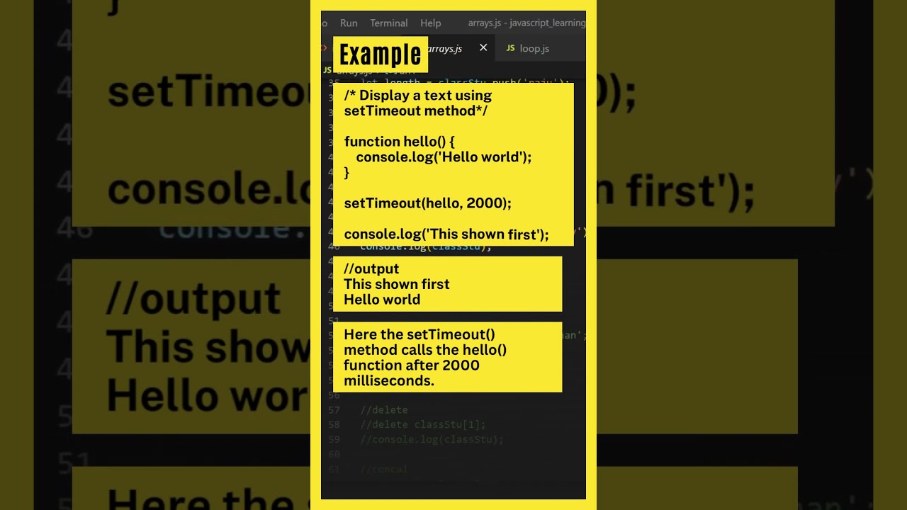 JavaScript SetTimeout With Example EducateKaro shorts YouTube JavaScript SetTimeout With Example EducateKaro shorts YouTube