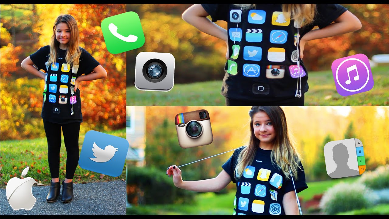Last minute DIY iPhone costume #fallingintofall - YouTube