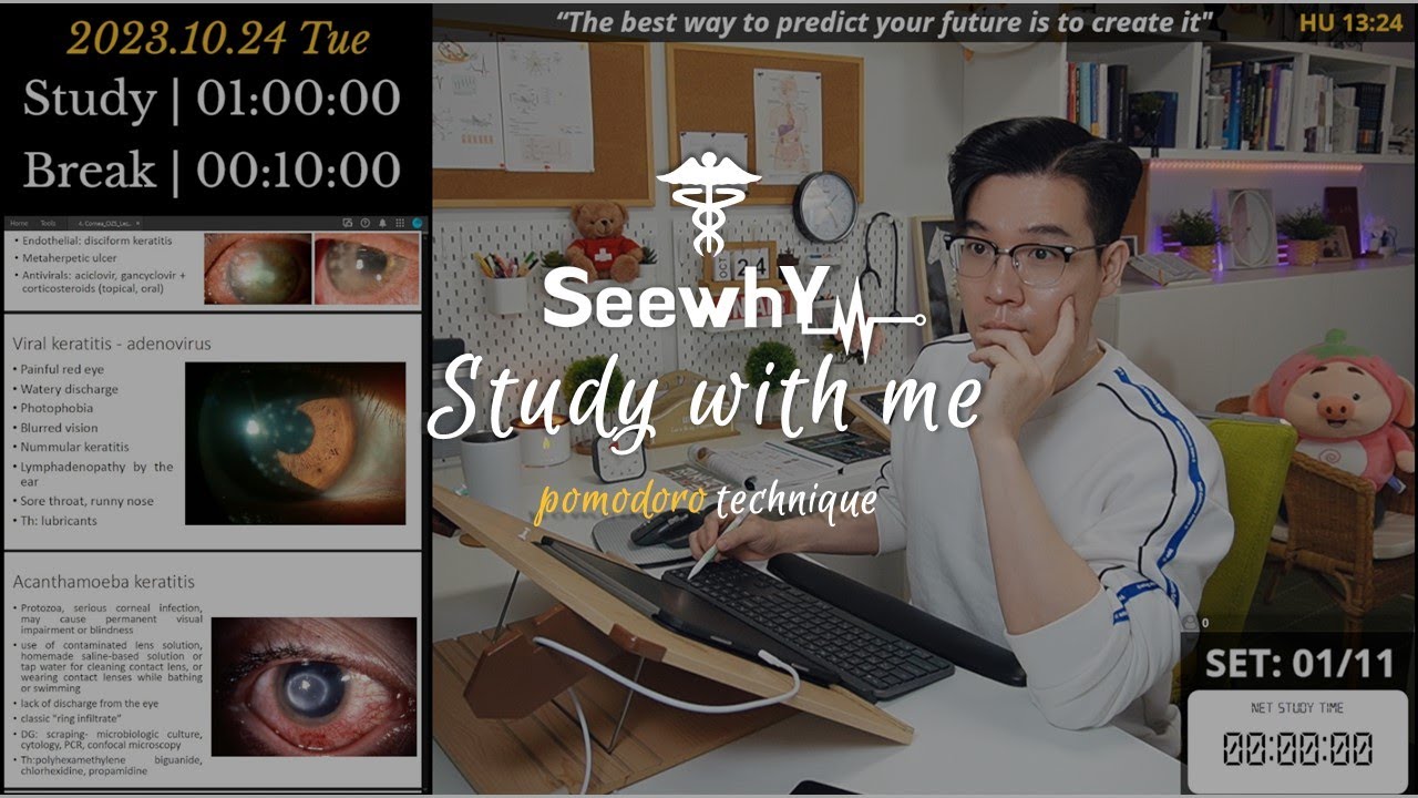 (23.10.24.TUE) Study with me 👨🏻‍⚕️| 13 Hrs | Pomodoro Timer | 🔥🌊ASMR | SeewhY - YouTube