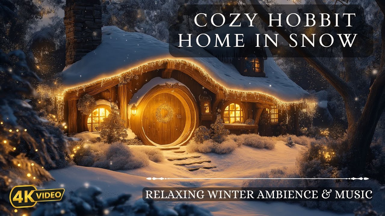 🏡 Cozy Hobbit Home in Snow | Relaxing Winter Ambience & Music – Winter ...
