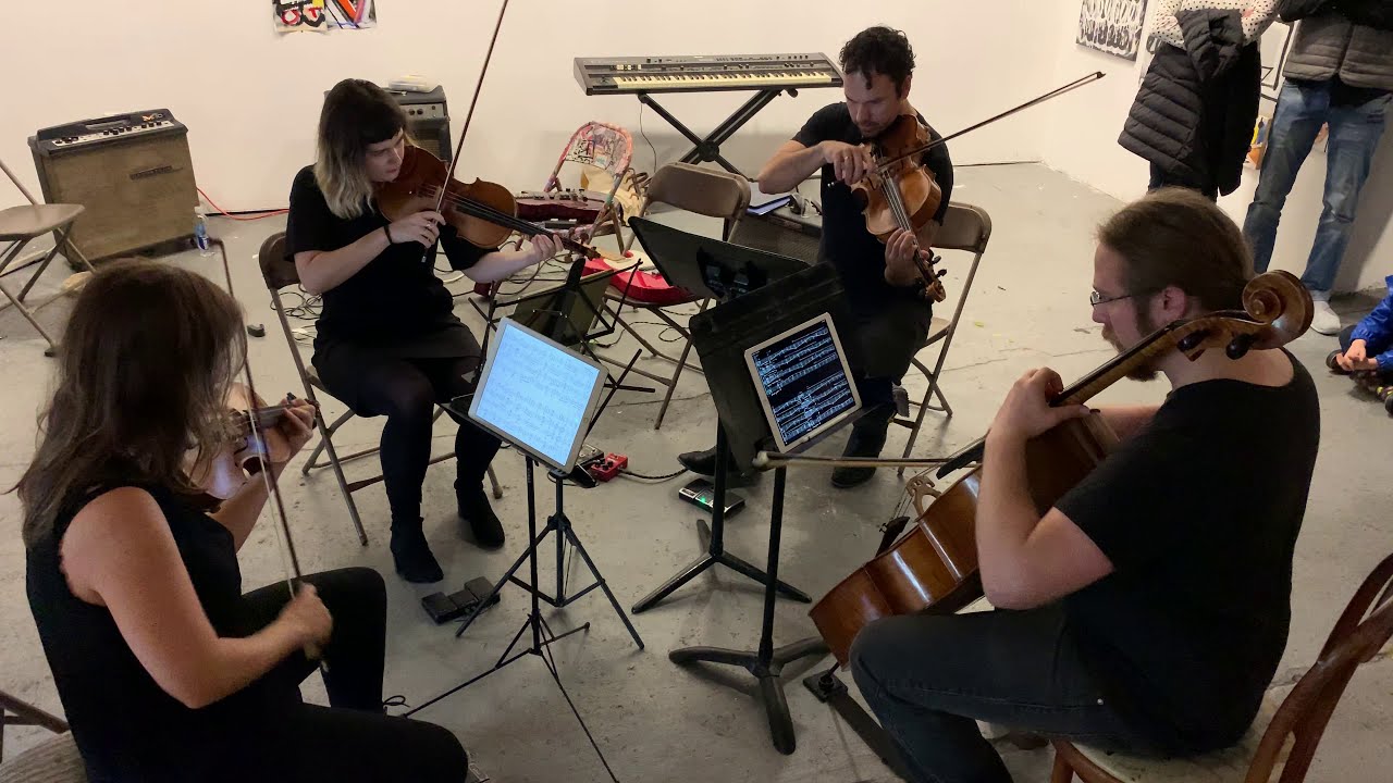 Mivos Quartet: Alex Mincek's String Quartet No. 3 - at Dither Extravaganza 2019 - YouTube