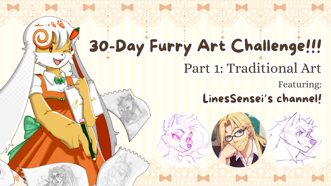30-Day Furry Art Challenge! | Part 1: Traditional Art - YouTube