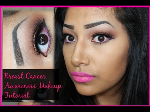 Breast Cancer Awareness Makeup Tutorial 2014 PINK Eyes & Lips - YouTube