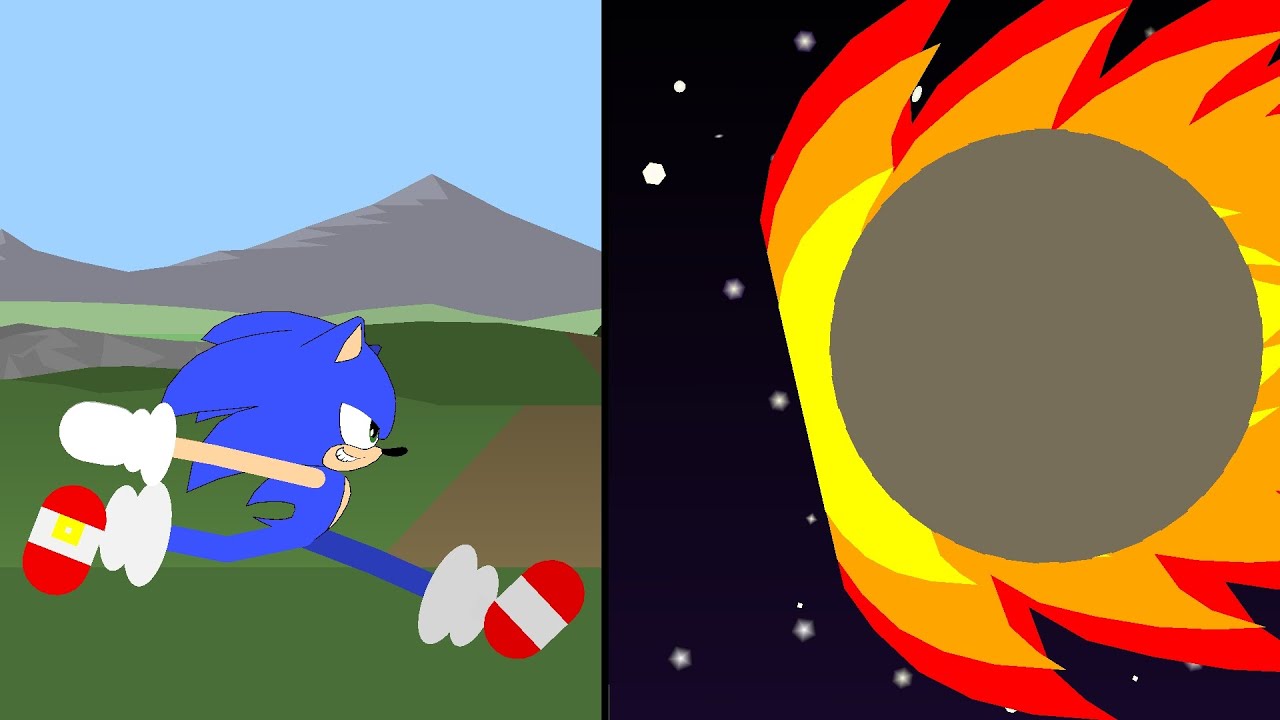 Sonic stops a giant meteor - YouTube