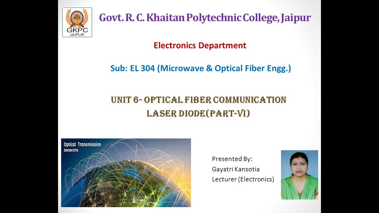 Optical communication (Unit 6-Part VI) LASER Diode - YouTube
