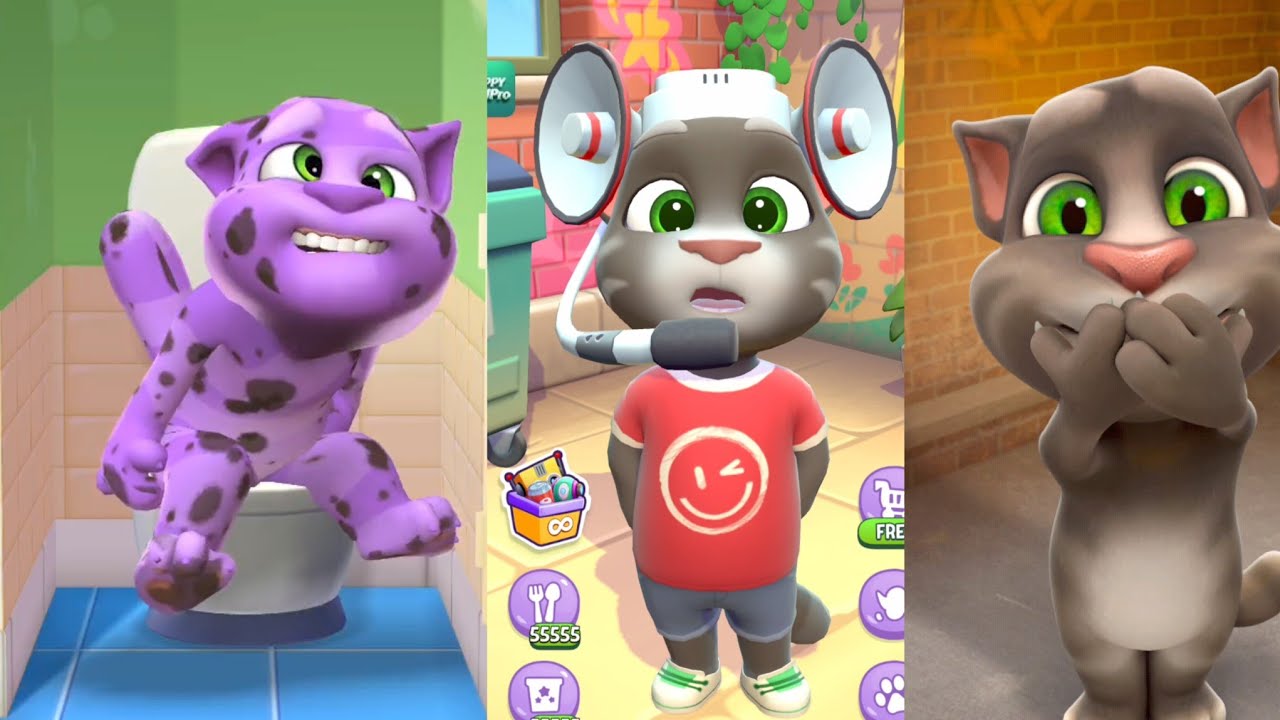 MY TALKING TOM 2 BATHROOM FUNNY VIDEO - YouTube