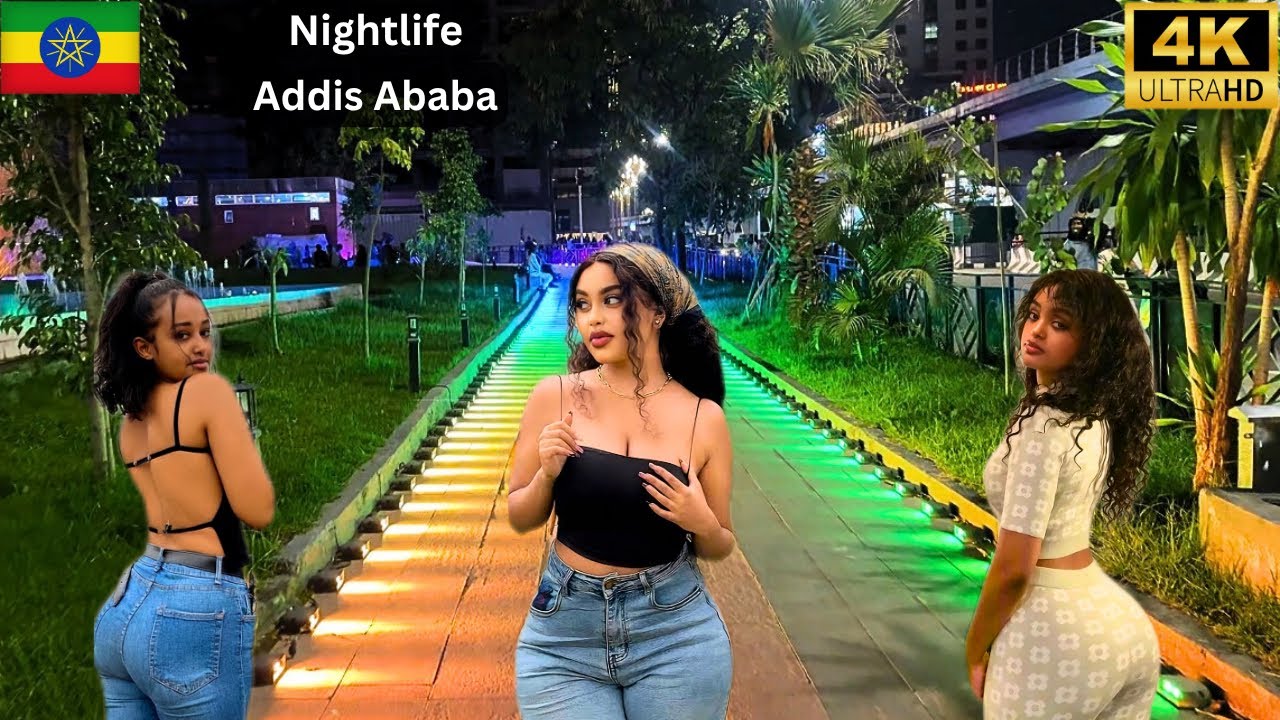 4K Nightlife Walk in Addis Ababa Mexico Road 🇪🇹 | Beautiful Ladies ...