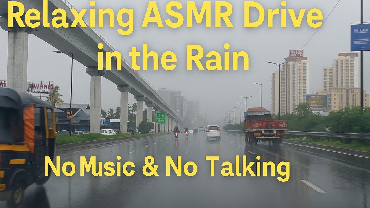 ASMR Highway driving in the rain | No talking and no music | Relax and ...