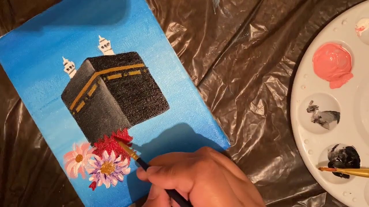 Kaabah Painting with Acrylics - YouTube
