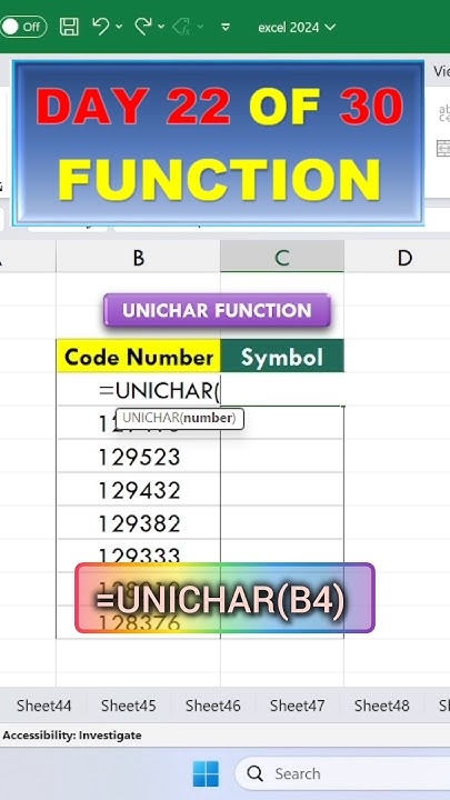 How to Use the UNICHAR Function in Excel – A Quick Guide #exceltech #excel - YouTube