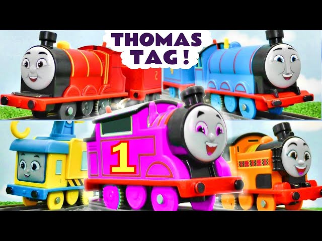 Which Thomas Train will win the Colorful game of Tag? - Videos For Kids