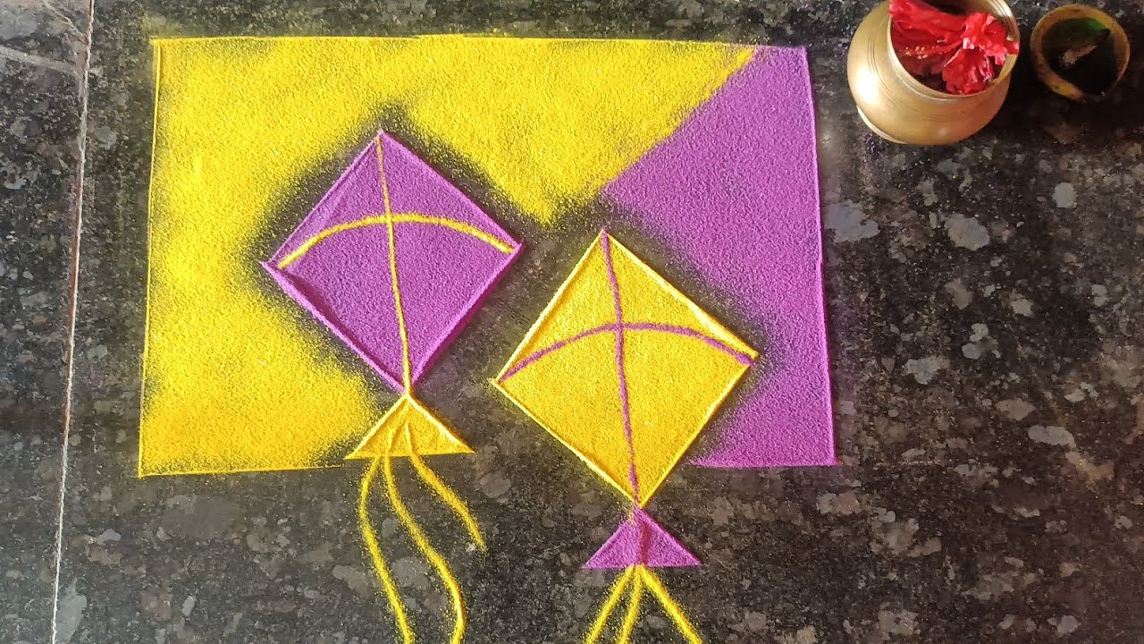 Makar sankranti special rangoli design /simple and easy design #youtube ...