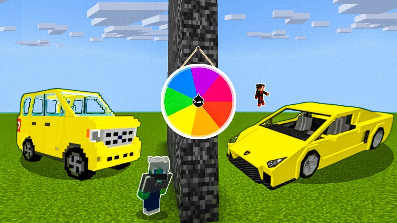 Minecraft Build Battle But we Spin the wheel to decide the COLOR (19/50 ...