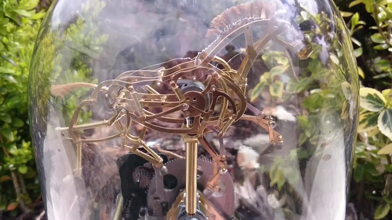 Brass mechanical horse automaton. - YouTube