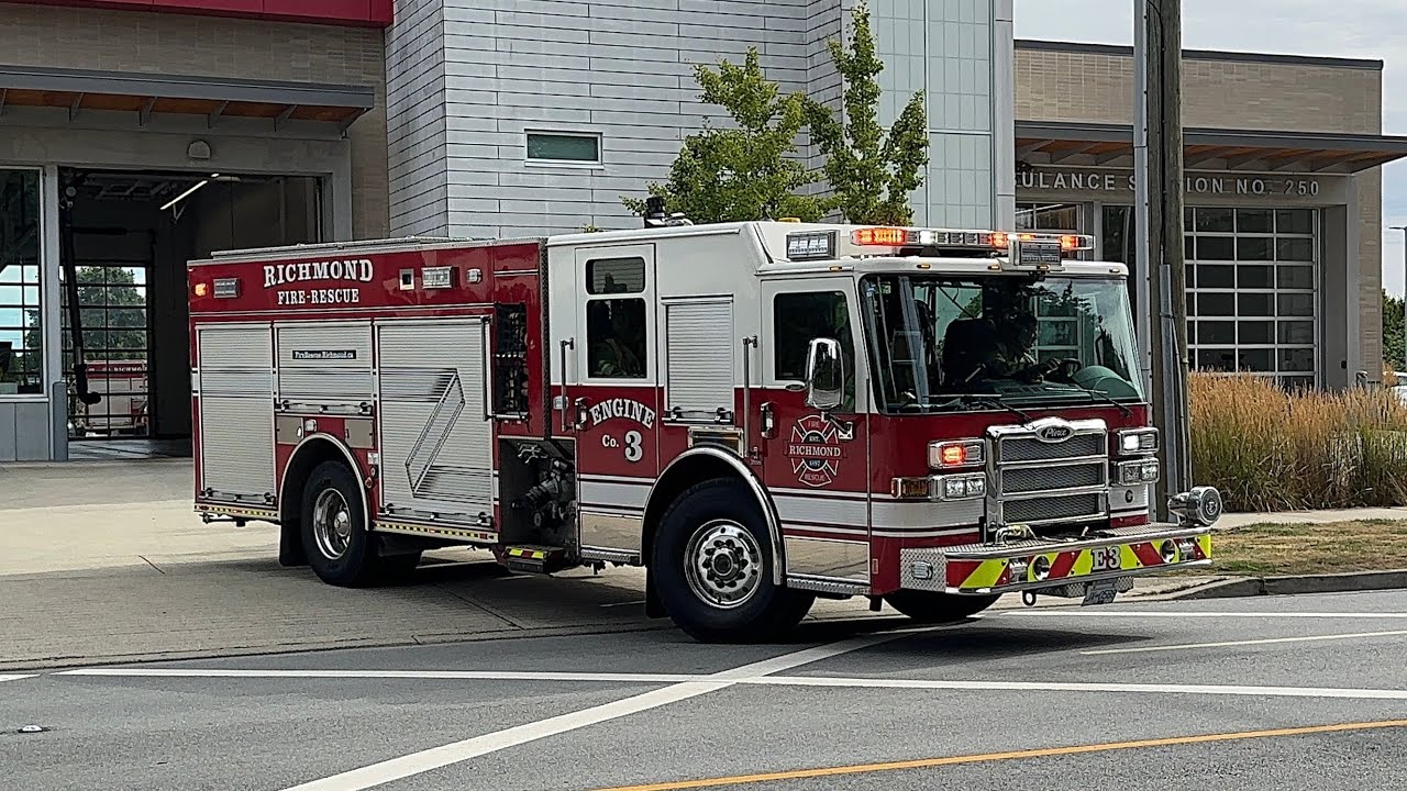 Richmond Fire Rescue - Engine and Quint 3 Responding to separate calls ...