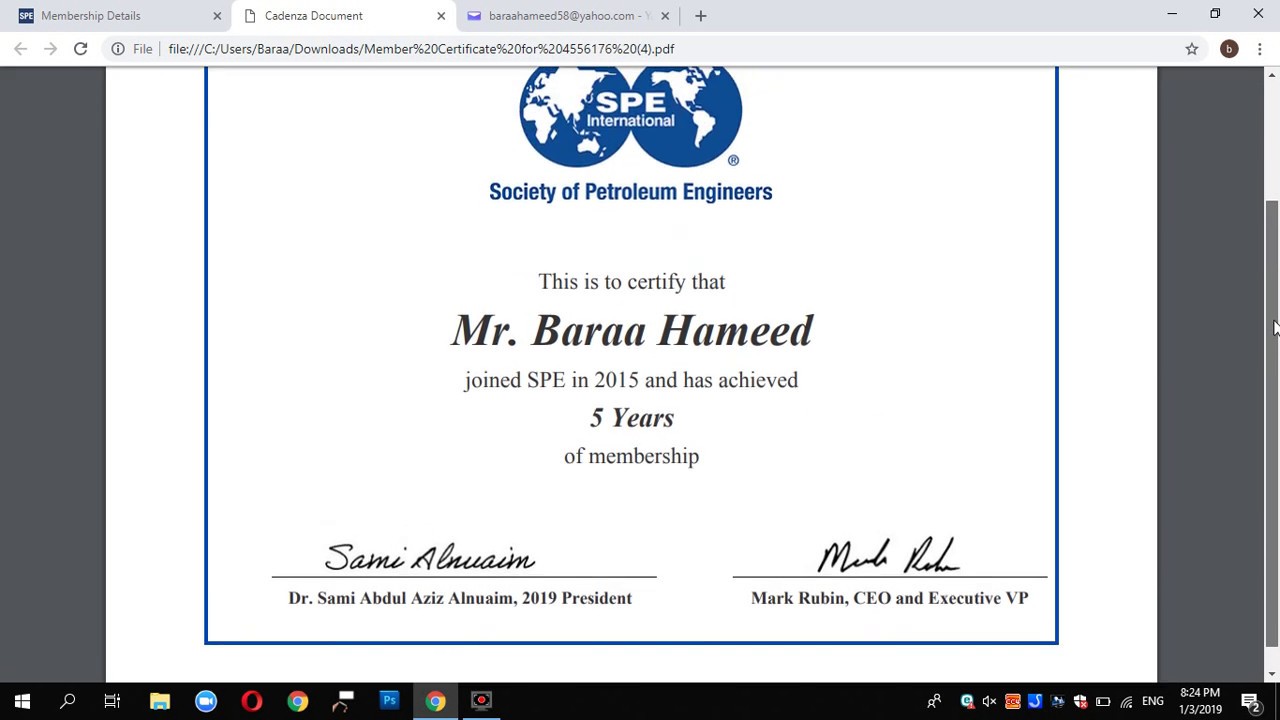 SPE card and membership certificate -Accessing and downloading - YouTube