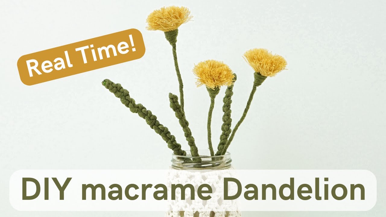FULL TUTORIAL | Macrame Dandelion | REAL TIME | Make along - YouTube