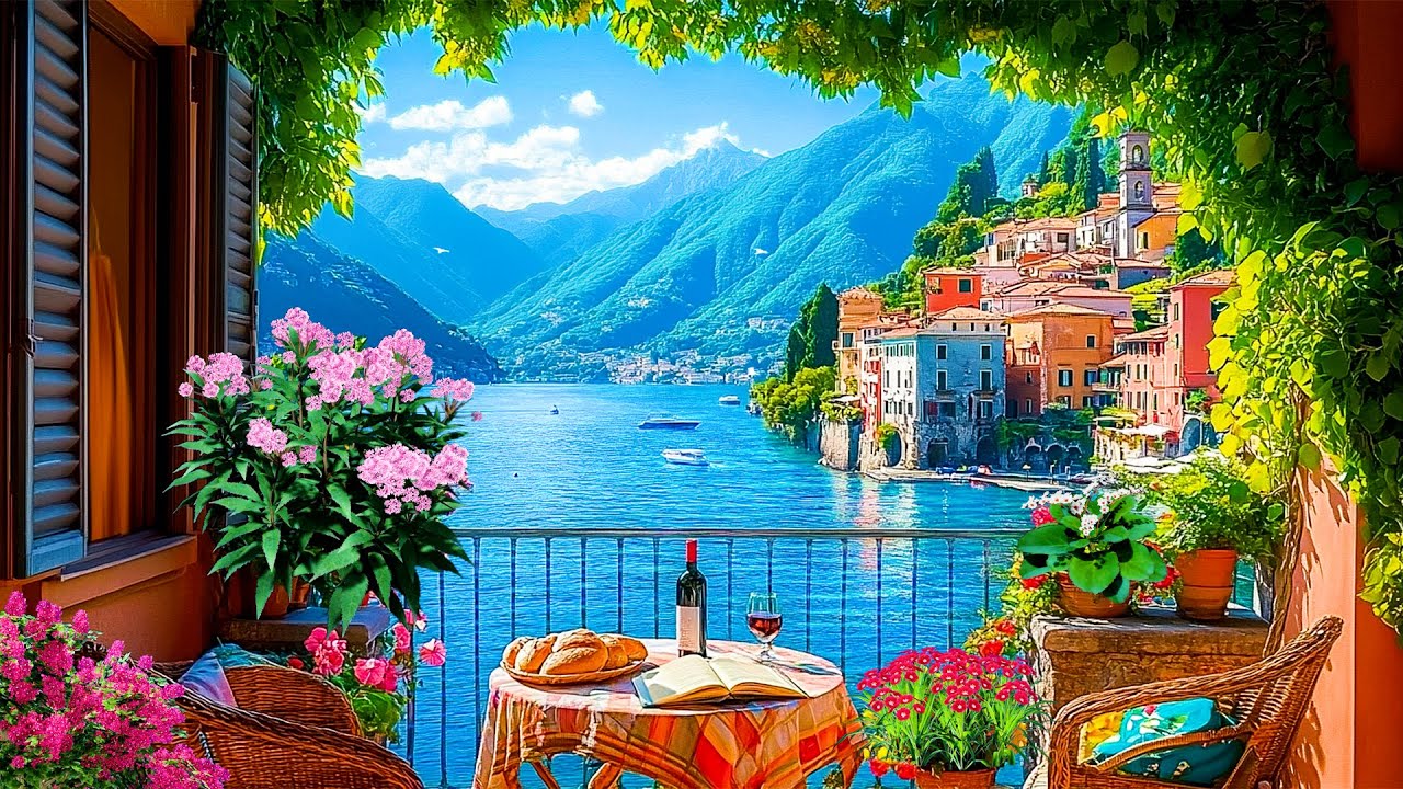 Magical Spring Morning – Tranquil Balcony Overlooking the Lake, Gentle ...