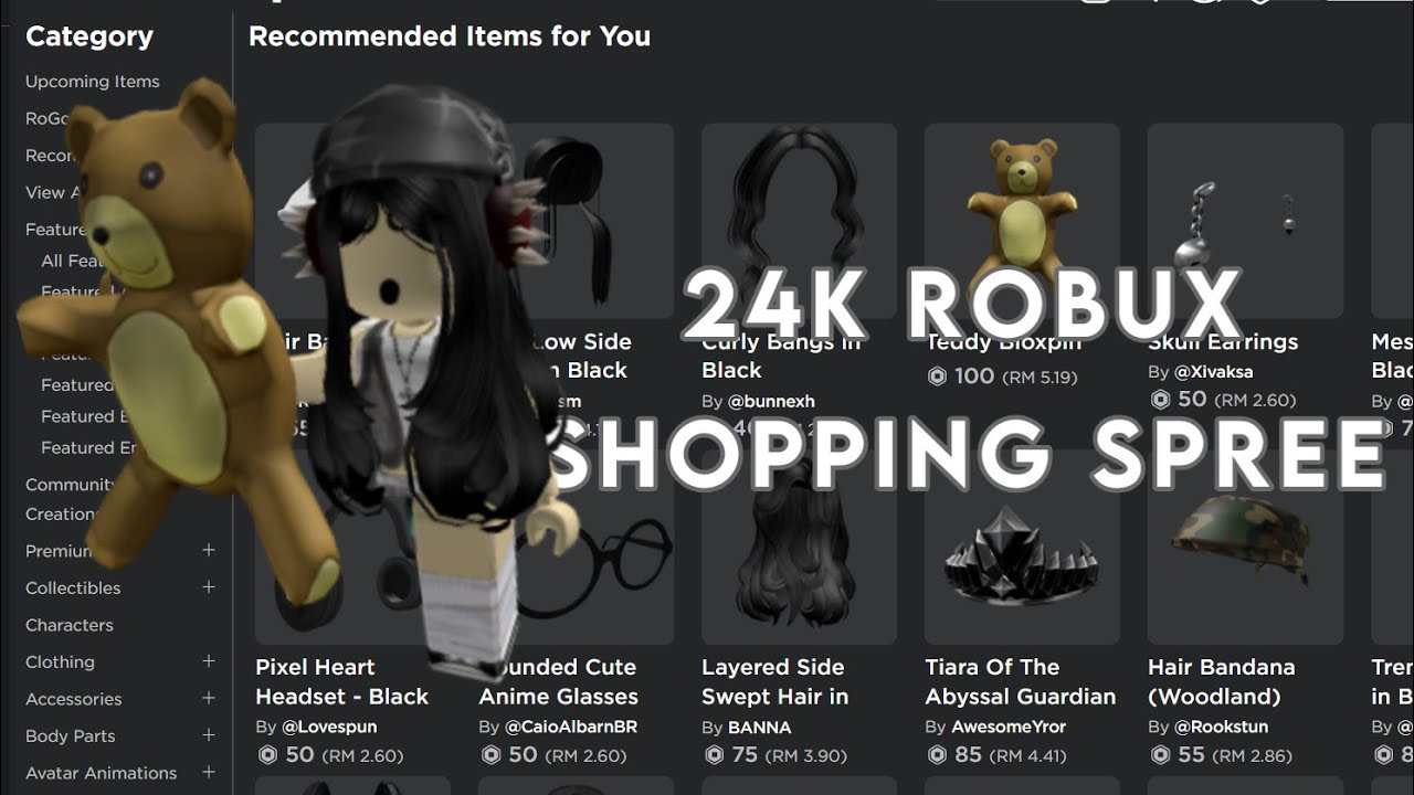 24K robux shopping spree - YouTube
